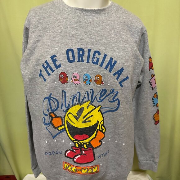 Bandai Namco | Sweaters | Pac Man Bandai Namco Mens Gray Crewneck ...